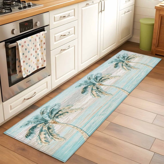 Area Rug 24×72in, Summer Beach Palm Tree Floor Carpet Living Room Rug ...