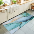Area Rug 24×72in, Teal Green Turquoise Gold Marble Texture Floor Carpet ...