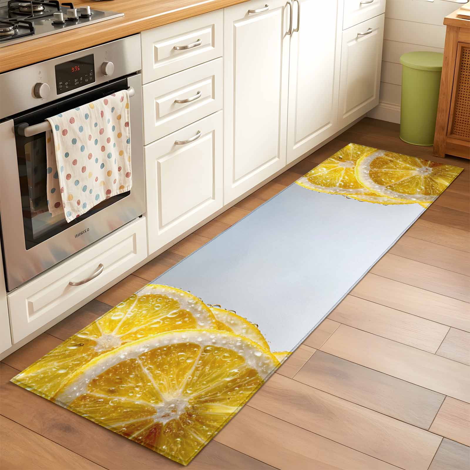 Area Rug 24×72in, Watercolor Yellow Lemon Slices Floor Carpet Living ...
