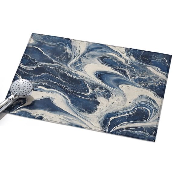 Area Rug 2x3ft Abstract Blue White Wave Ocean Washable Area Rugs for ...
