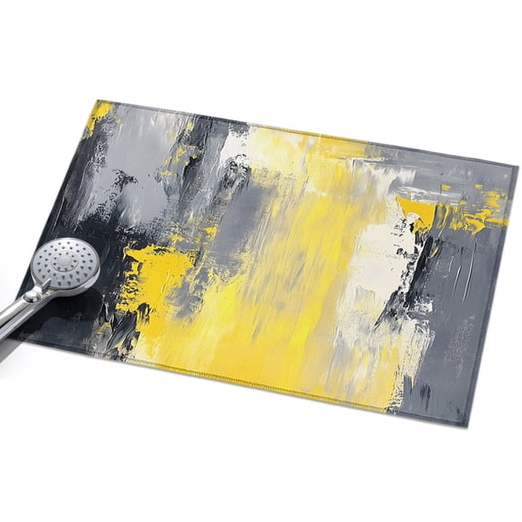 Area Rug 2x3ft Abstract Gray Black Yellow Washable Area Rugs for Living ...