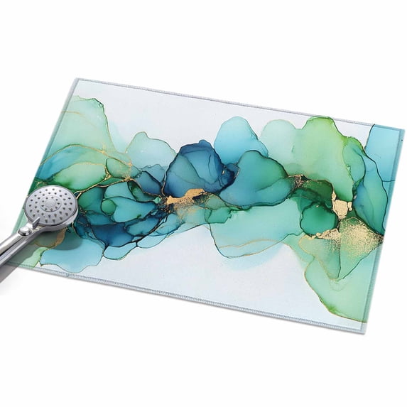 Area Rug 2x3ft Abstract Ombre Green Blue Marble Washable Area Rugs for ...