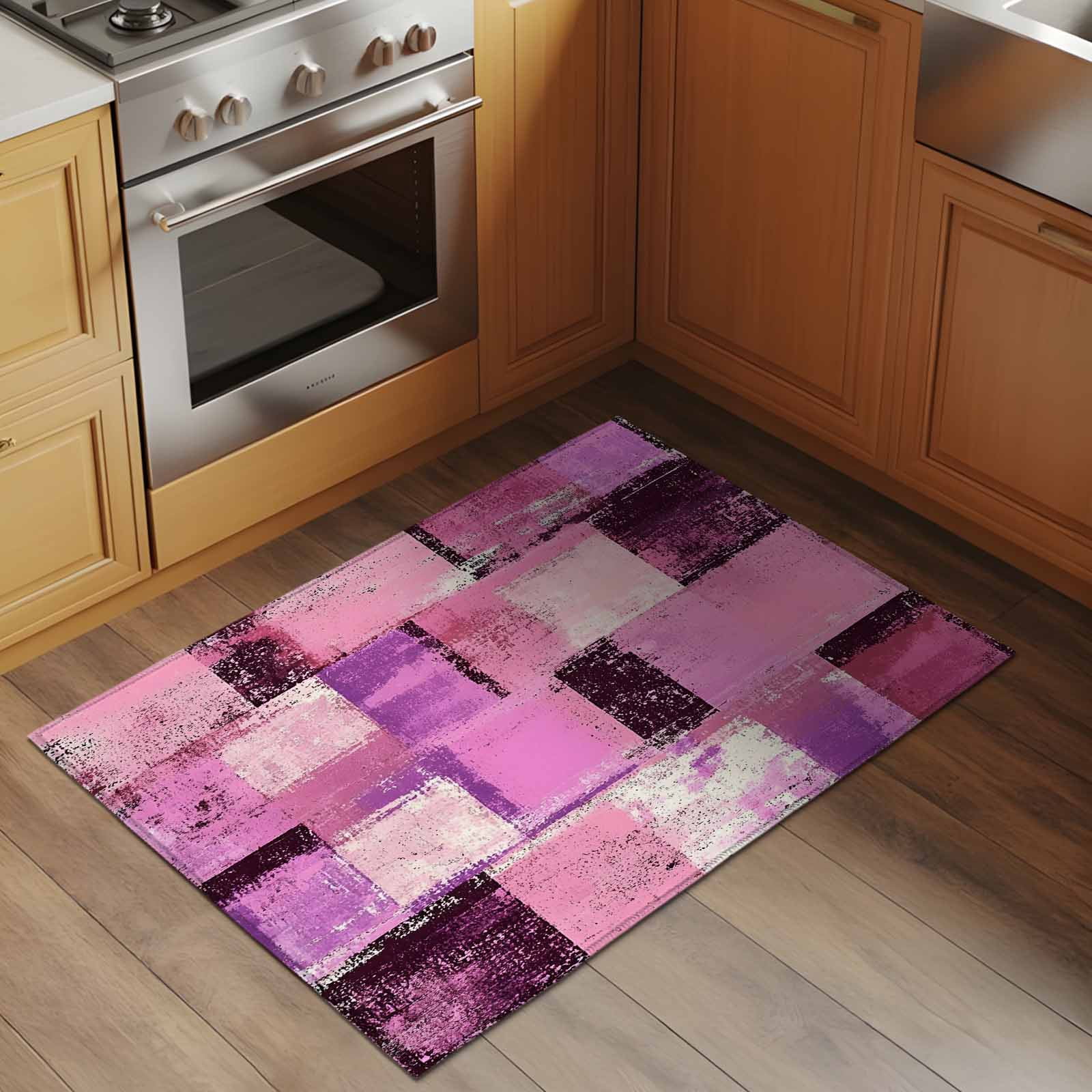 Area Rug 2x3ft Abstract Pink Purple Geometric Washable Area Rugs for ...