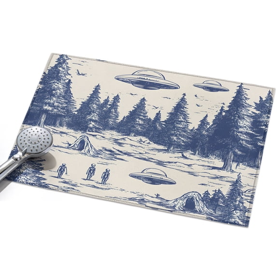 Area Rug 2x3ft Abstract UFO Forest Washable Area Rugs for Living Room ...