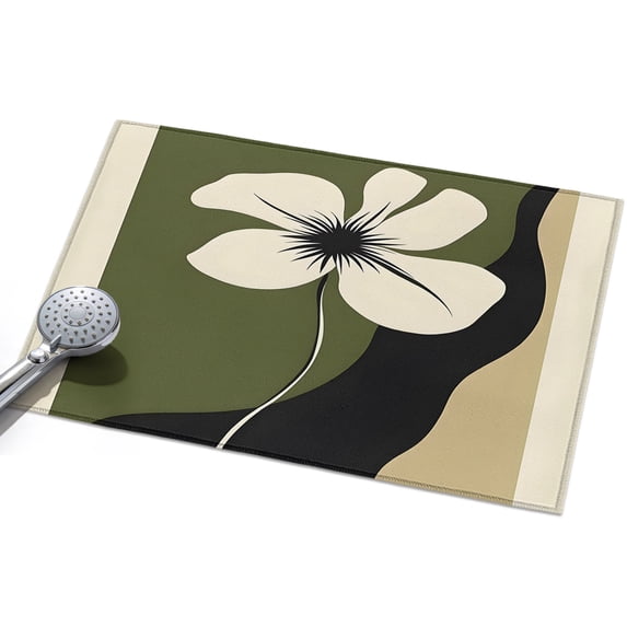 Area Rug 2x3ft Abstract White Floral Washable Area Rugs for Living Room ...