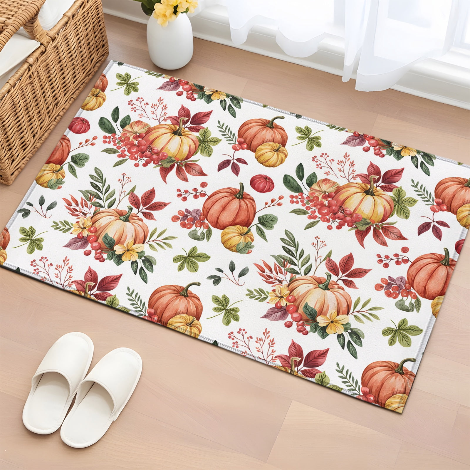 Area Rug 2x3ft Autumn Watercolor Pumpkin Washable Rugs For Living Room area-rug-2x3ft-autumn-watercolor-pumpkin-washable-rugs-for-living-room