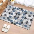 Area Rug 2x3ft Blue Black Gray Moroccan Pattern Area Rugs Washable Low ...
