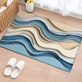 Area Rug 2x3ft Blue to Brown Gradient Water Ripple Area Rugs Washable ...