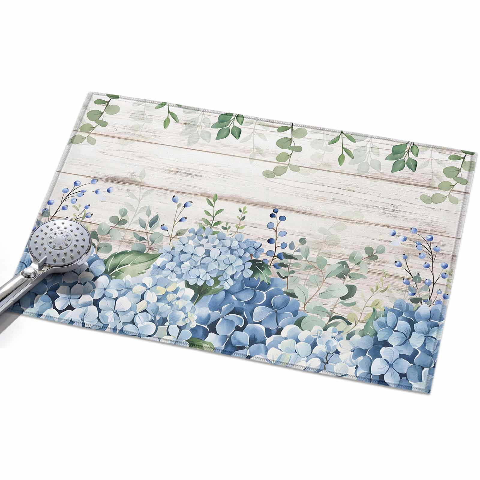 Area Rug 2x3ft Blue Hydrangeas Leaves Washable Area Rugs for Living ...