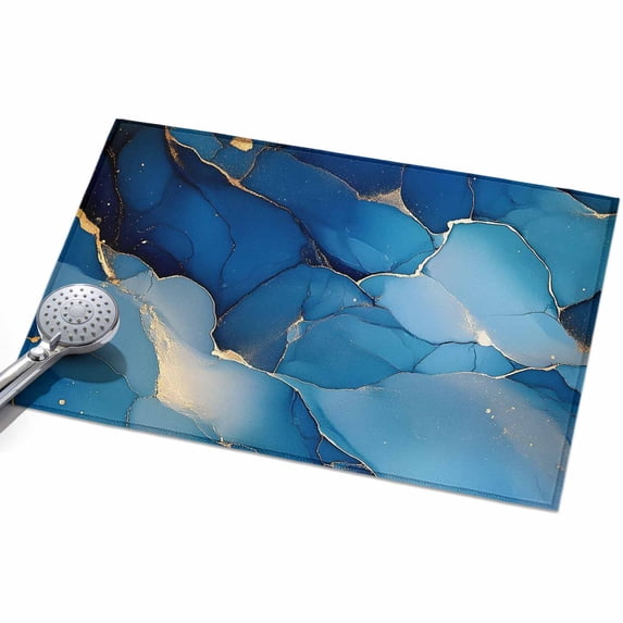 Area Rug 2x3ft Blue Marble Washable Area Rugs for Living Room Modern ...