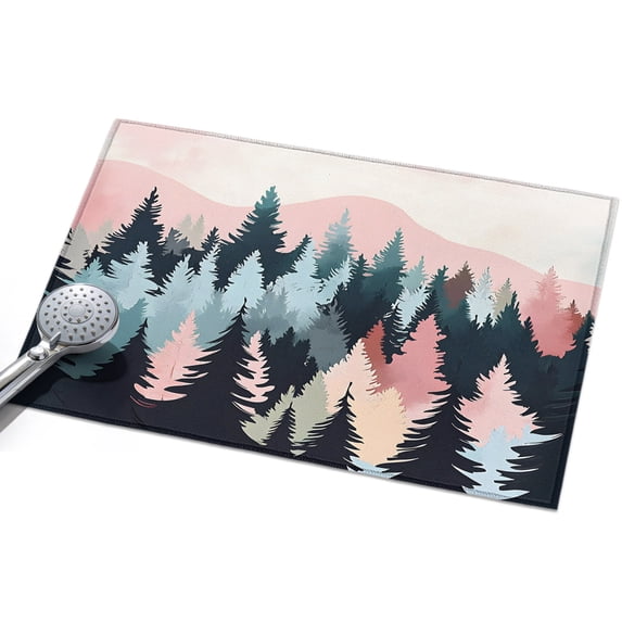Area Rug 2x3ft Blue Pink Forest Mountain Washable Area Rugs for Living ...