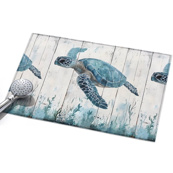 Area Rug 2x3ft Blue Turtle Seaweed Painting Washable Area Rugs for ...