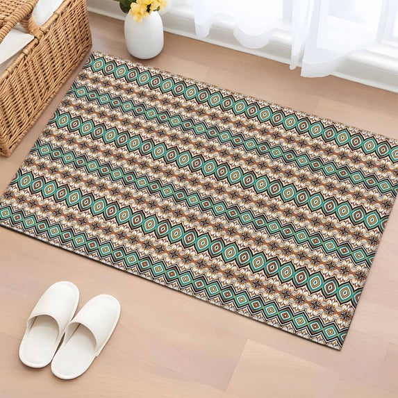 Area Rug 2x3ft, Boho Seamless Flower Texture Washable Rugs for Living ...