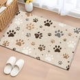 Area Rug 2x3ft, Brown White Dog Paw Prints Washable Rugs for Living ...