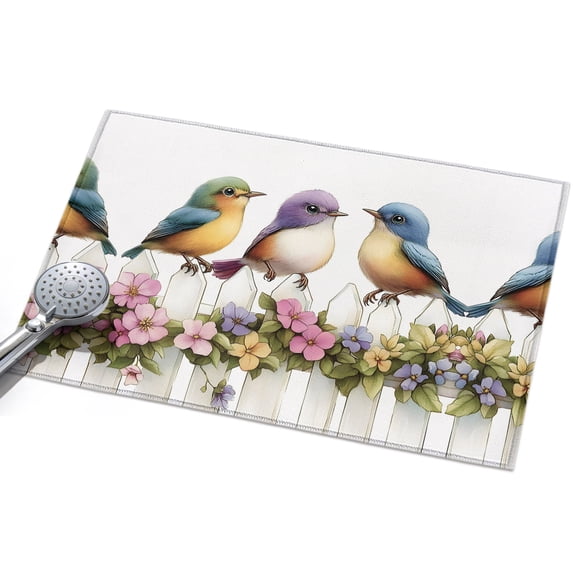 Area Rug 2x3ft Cartoon Bird Flowers Washable Area Rugs for Living Room ...