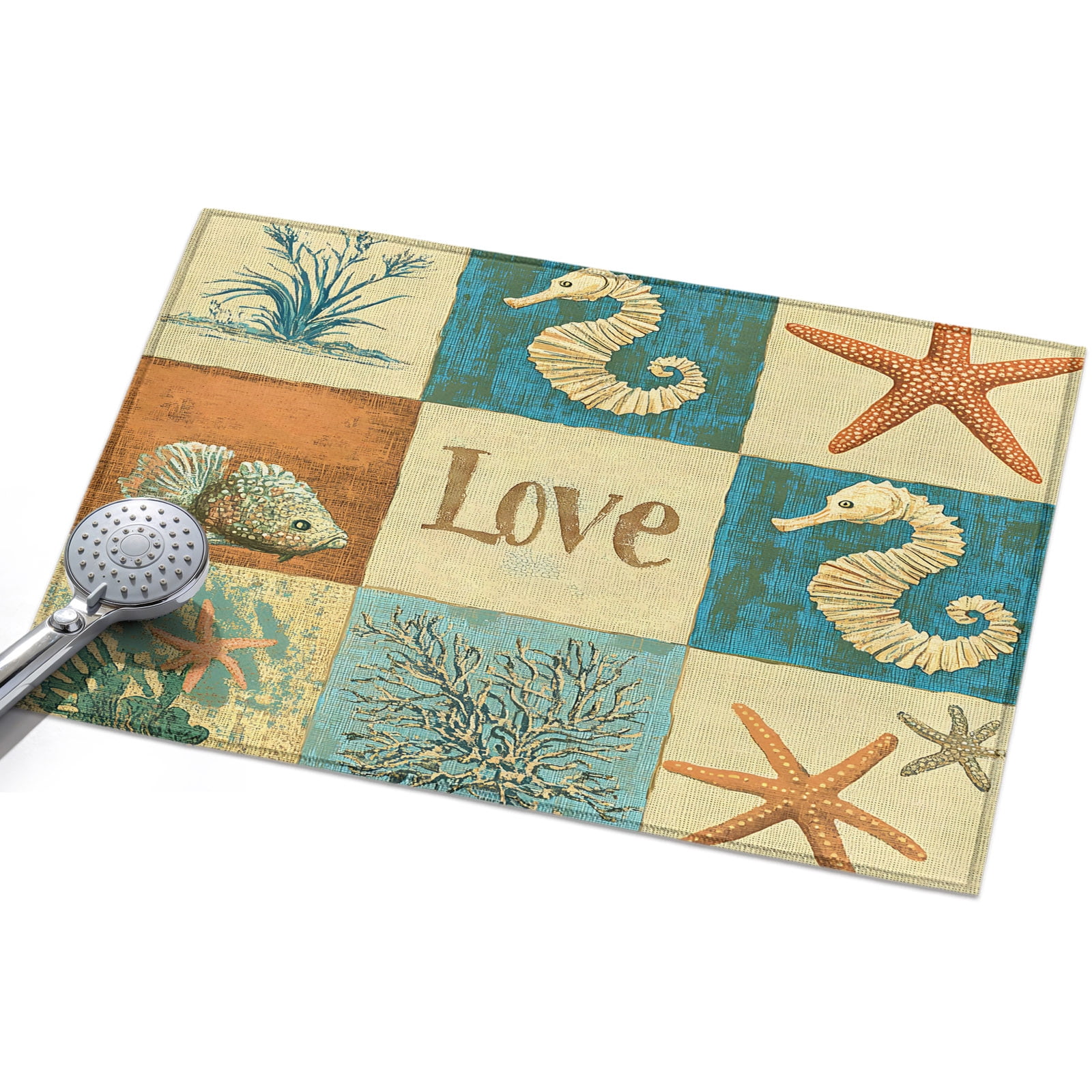 Area Rug 2x3ft Cartoon Seahorse Starfish Washable Area Rugs for Living ...