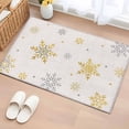 Area Rug 2x3ft, Christmas Gold Snowflake Retro Linen Washable Rugs for ...