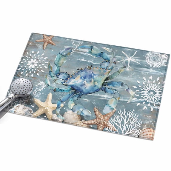 Area Rug 2x3ft Coastal Crab Starfish Washable Area Rugs for Living Room ...
