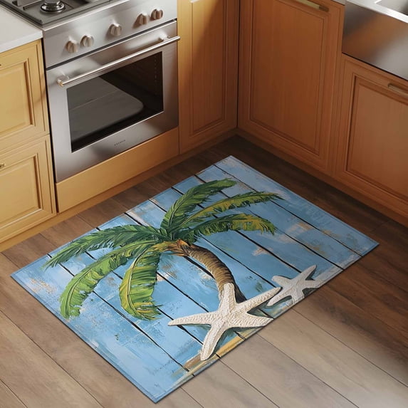 Area Rug 2x3ft Coconut Tree Washable Area Rugs for Living Room Starfish ...