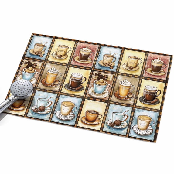 Area Rug 2x3ft Coffee Theme Washable Area Rugs for Living Room Retro ...