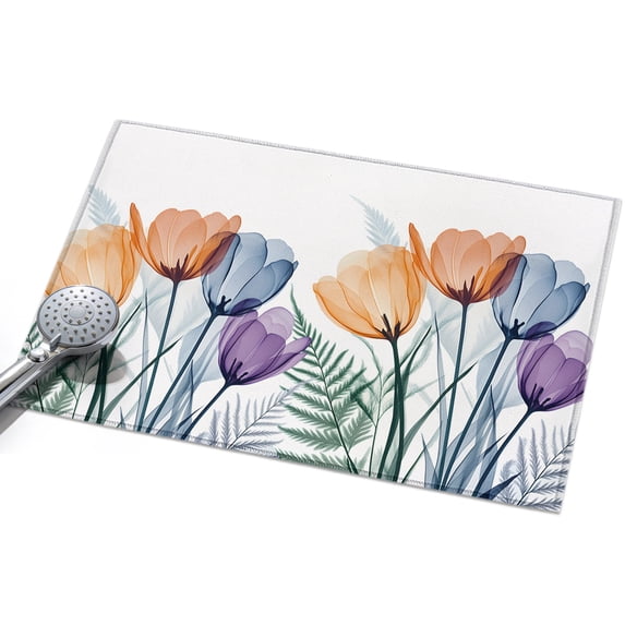 Area Rug 2x3ft Colorful Tulip Washable Area Rugs for Living Room Leaves ...
