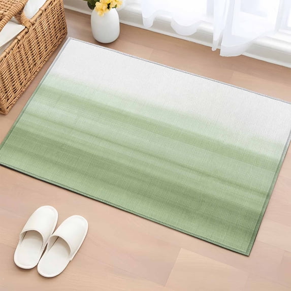 Area Rug 2x3ft Country Sage Green Gradient Area Rugs Washable Low Pile ...
