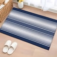 Area Rug 2x3ft Dark Blue Striped Area Rugs Washable Low Pile Floor ...