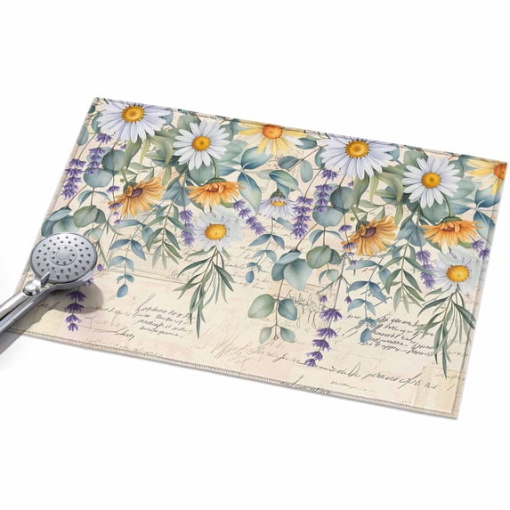 Area Rug 2x3ft Eucalyptus Leaves Daisy Washable Area Rugs for Living ...