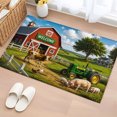 Area Rug 2x3ft Farm Animal Pig Cow Green Tractor Area Rugs Washable Low ...