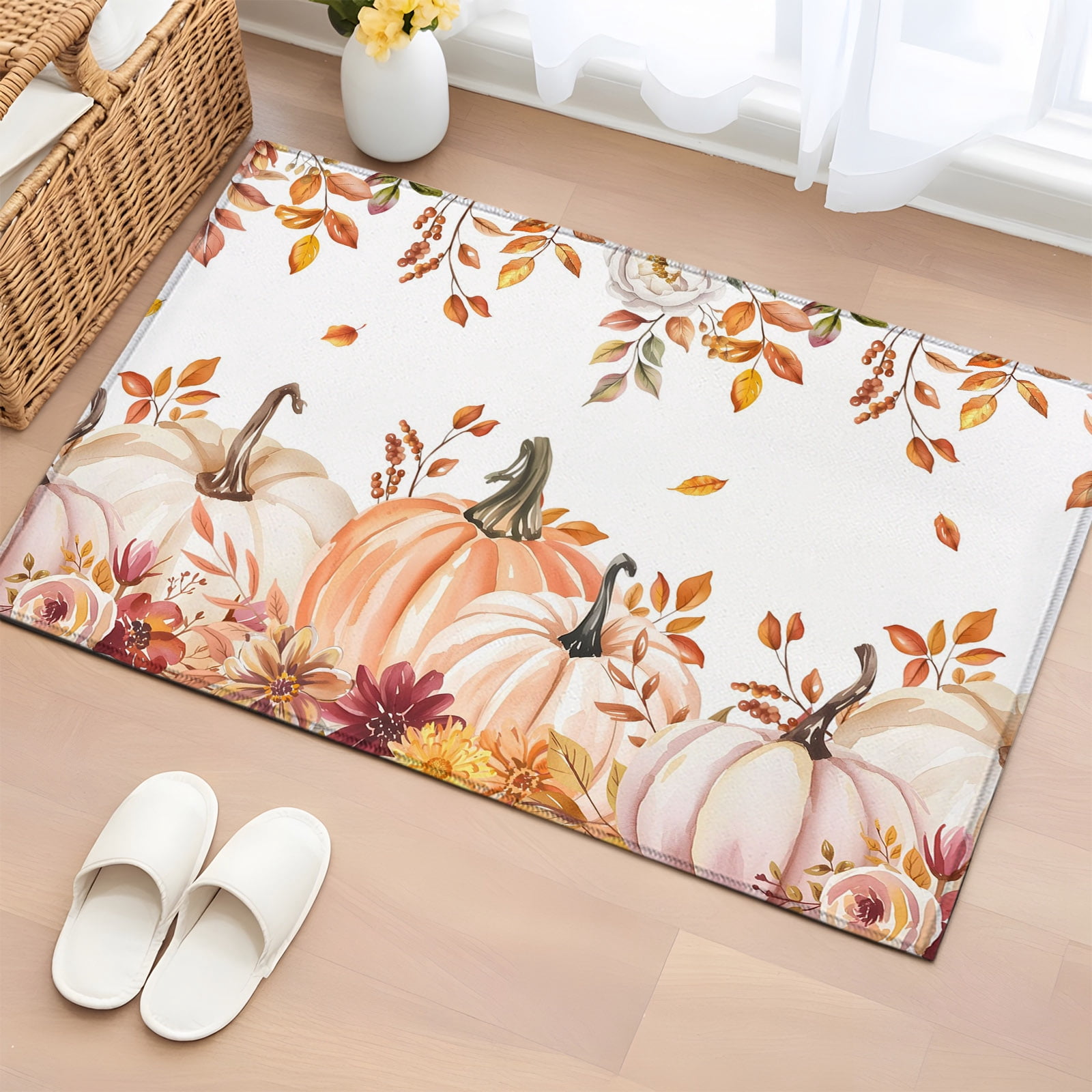 Area Rug 2x3ft, Farm Pumpkin Thanksgiving Harvest Washable Rugs for ...