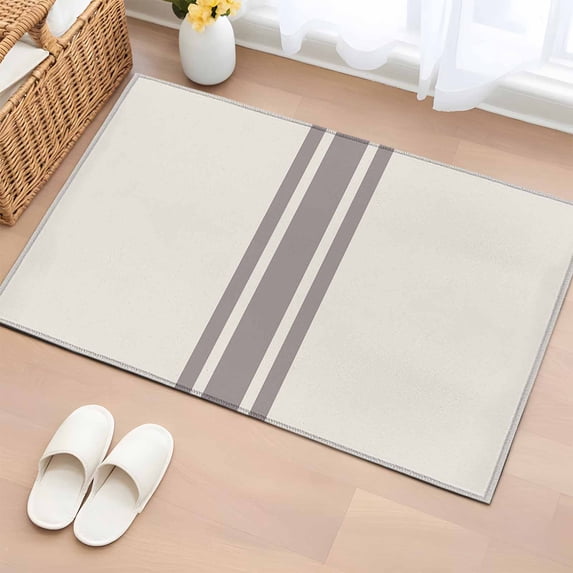 Area Rug 2x3ft Farmhouse Classic Stripes Area Rugs Washable Low Pile ...