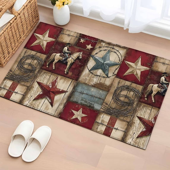 Area Rug 2x3ft Farmhouse Western Cowboy Vintage Wood Area Rugs Washable ...
