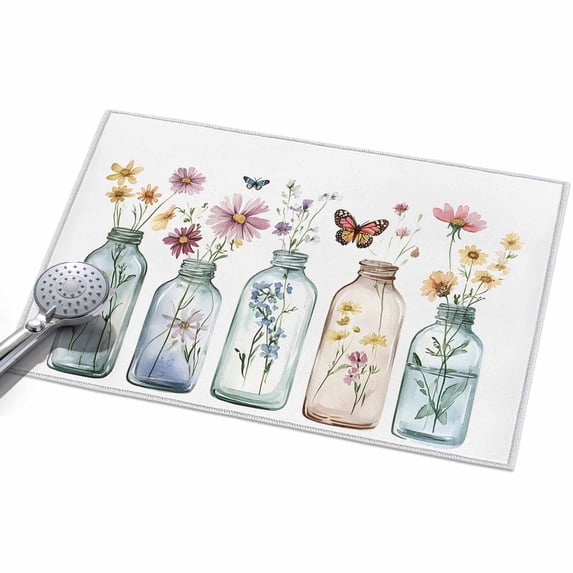 Area Rug 2x3ft Floral Vase Washable Area Rugs for Living Room Butterfly ...
