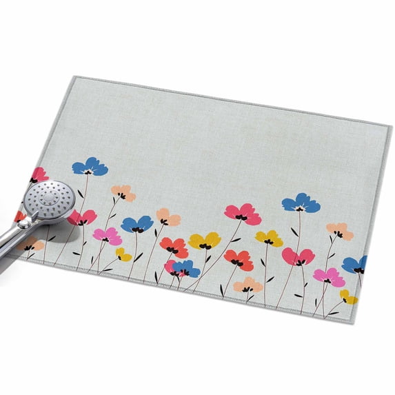 Area Rug 2x3ft Flower Floral Washable Area Rugs for Living Room Blue ...