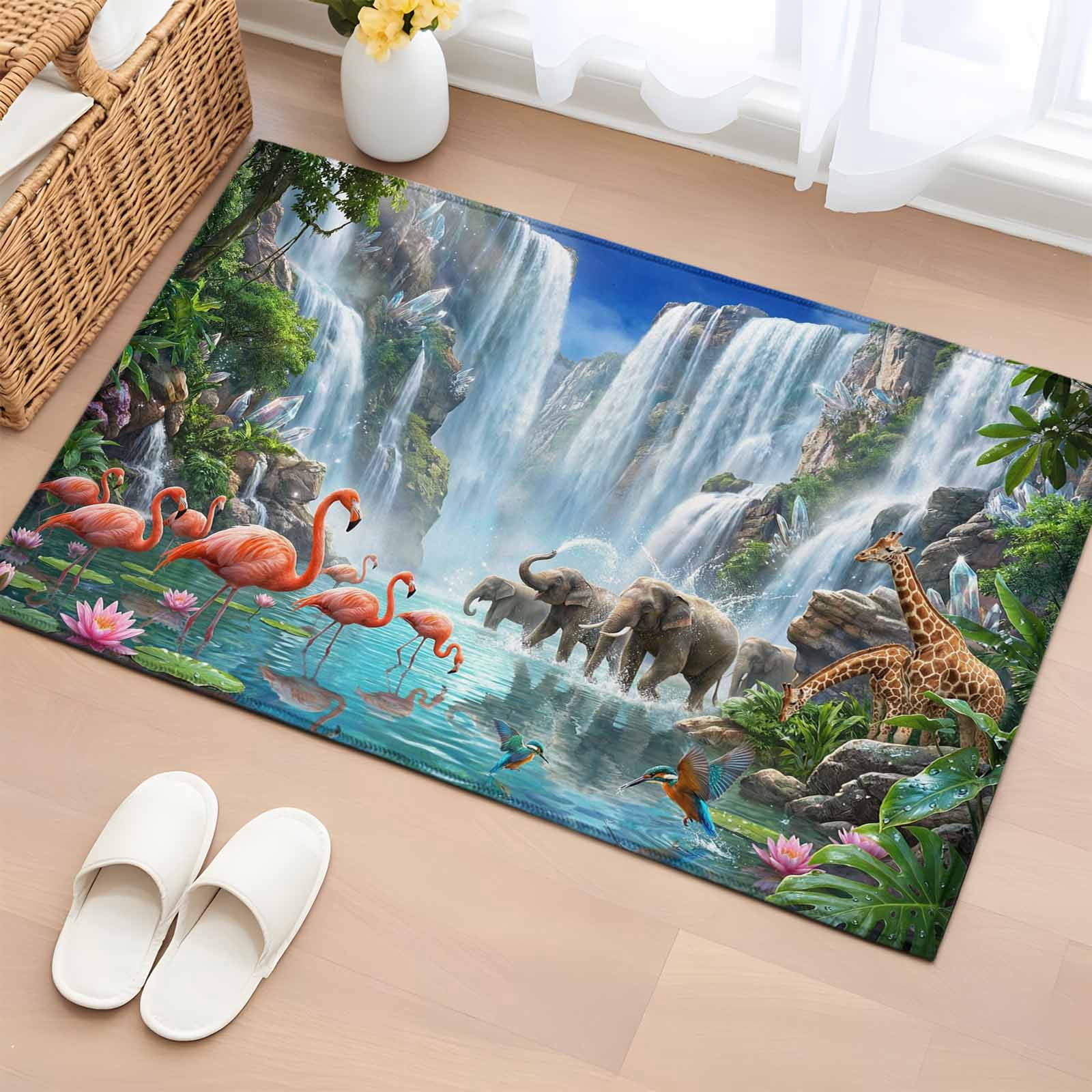 Area Rug 2x3ft Forest Animal Carpets Indoor Floor Area Mat Doormat ...