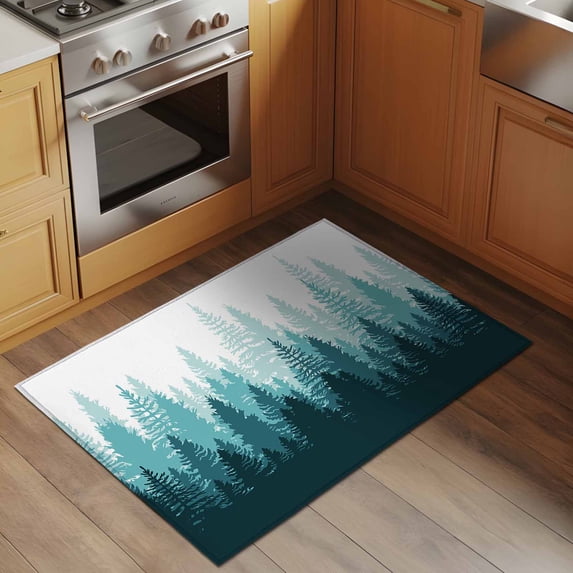 Area Rug 2x3ft Forest Tree Washable Area Rugs for Living Room Misty ...