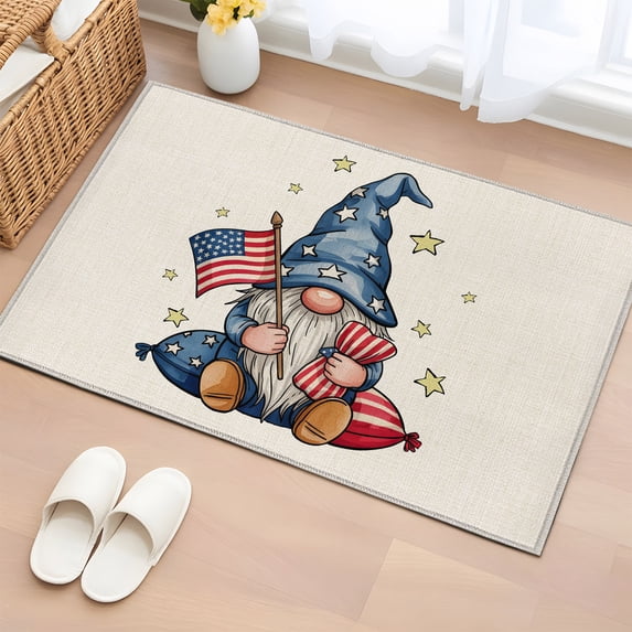 Area Rug 2x3ft Gnome with American Flag Area Rugs Washable Low Pile ...