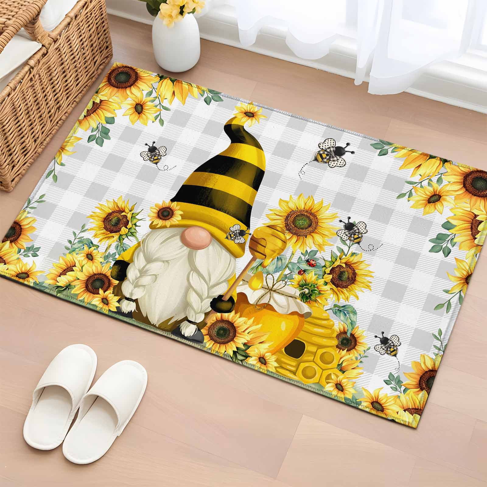 Area Rug 2x3ft Gnome Honey Bee Carpets Indoor Floor Area Mat Doormat ...
