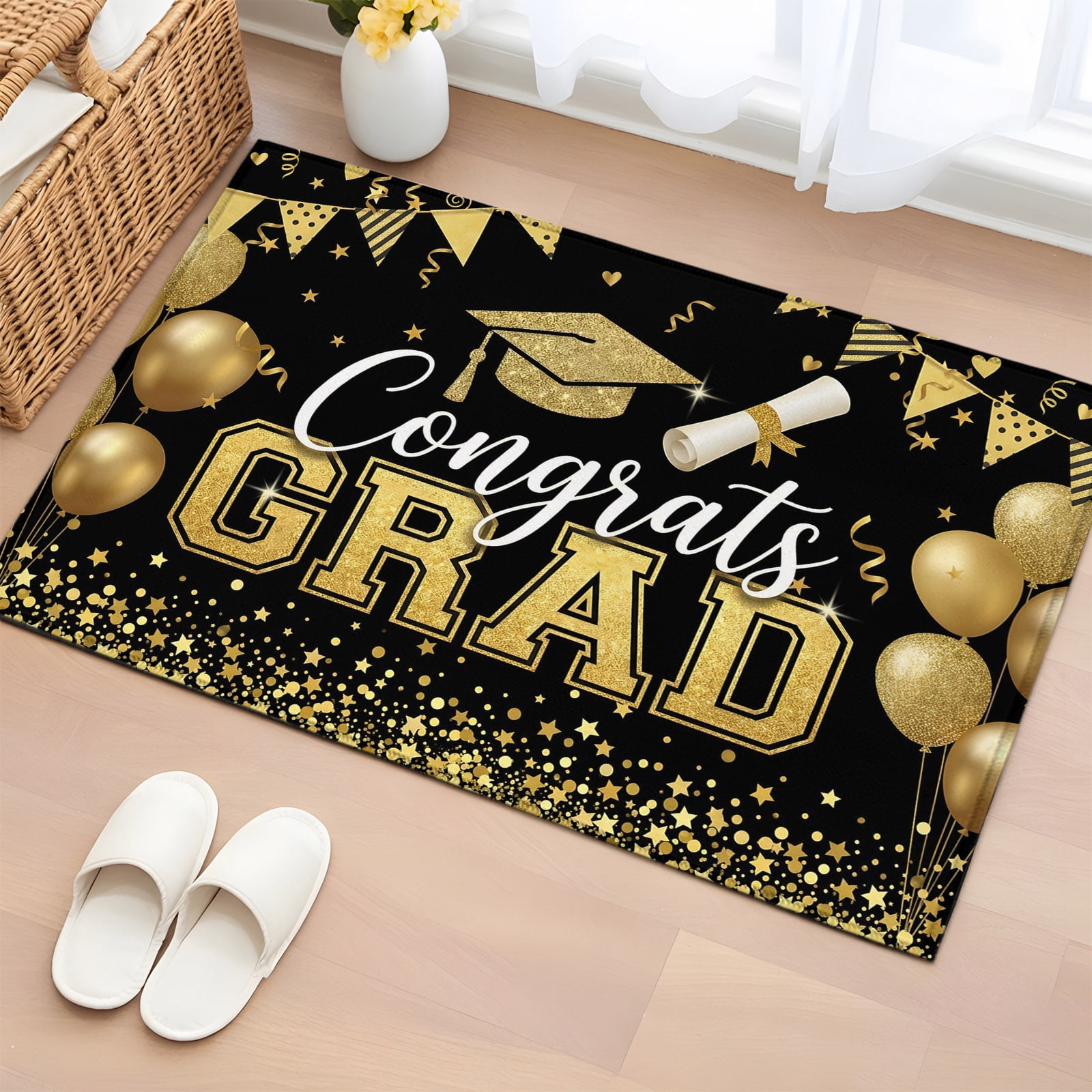 Area Rug 2x3ft Graduation Celebration Balloon Area Rugs Washable Low ...