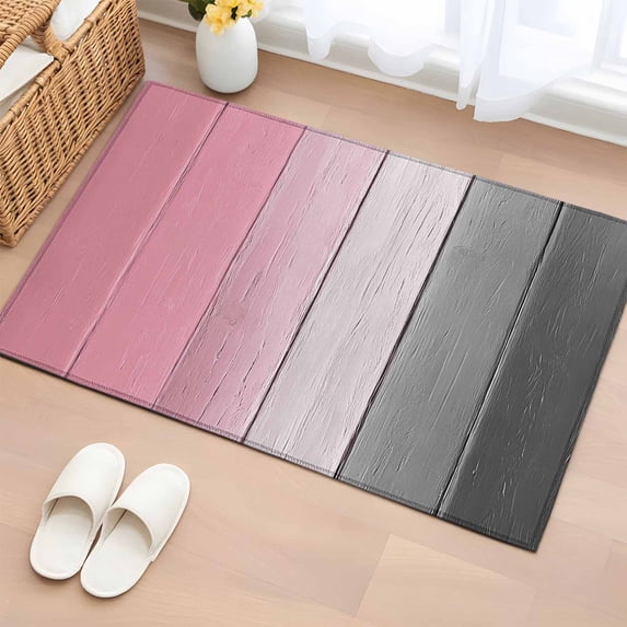 Area Rug 2x3ft Grey Gradient Farm Wood Board Area Rugs Washable Low ...