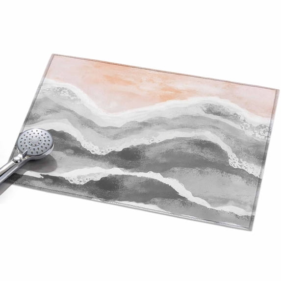 Area Rug 2x3ft Grey Ocean Waves Washable Area Rugs for Living Room ...