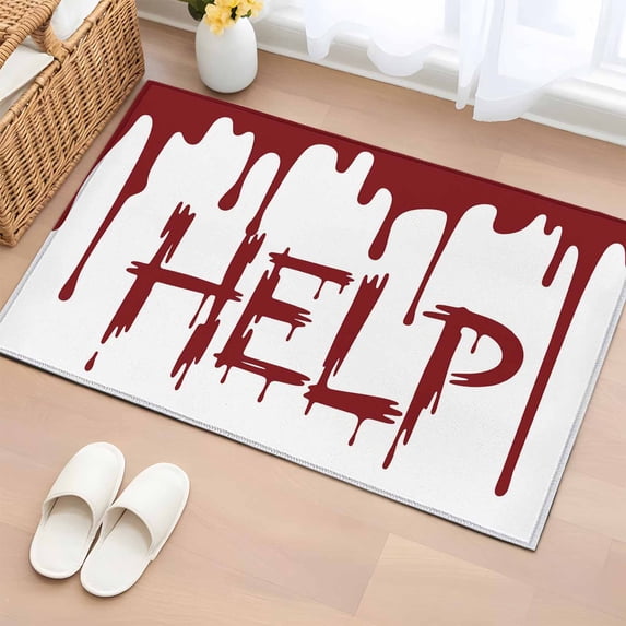 Area Rug 2x3ft, Halloween Horror Help Bleeding Washable Rugs for Living ...