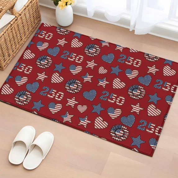 Area Rug 2x3ft Independence Day Star Stripe Heart Area Rugs Washable ...