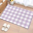 Area Rug 2x3ft Lavender Purple Grid Area Rugs Washable Low Pile Floor ...