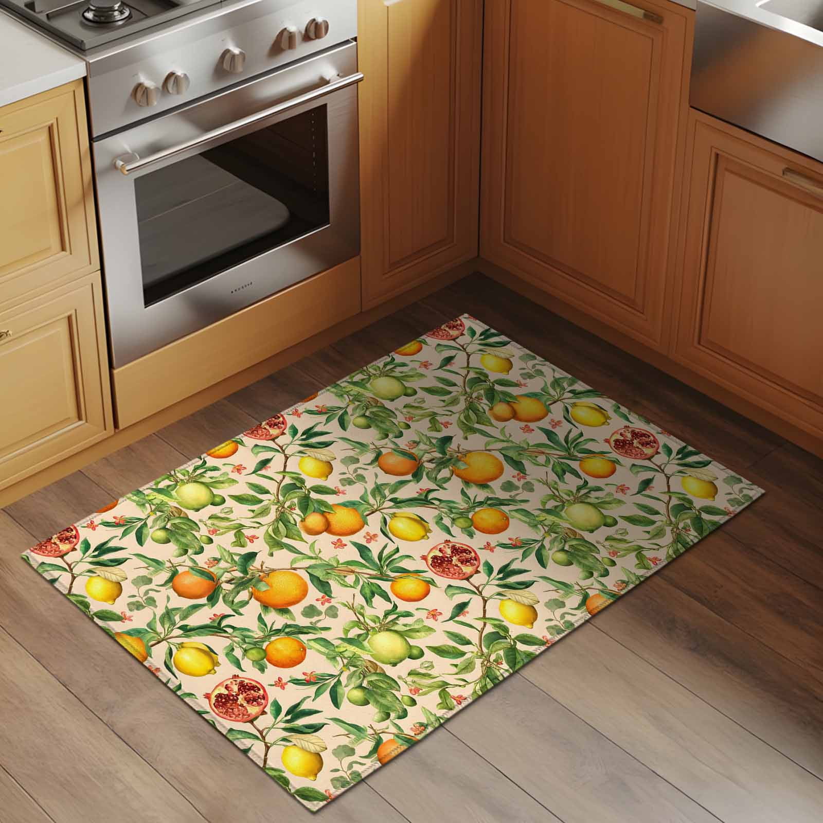 Area Rug 2x3ft Lemon Leaves Washable Area Rugs for Living Room ...
