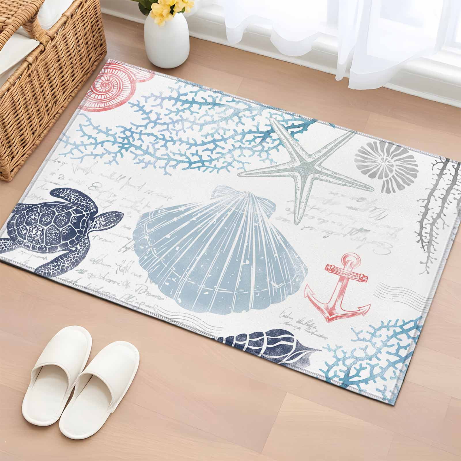 Area Rug 2x3ft Marine Life Carpets Indoor Floor Area Mat Doormat ...