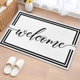 Area Rug 2x3ft Modern Welcome Stripe Area Rugs Washable Low Pile Floor ...