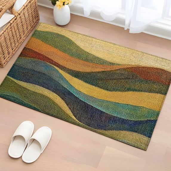 Area Rug 2x3ft Mountain Abstract Geometric Area Rugs Washable Low Pile ...