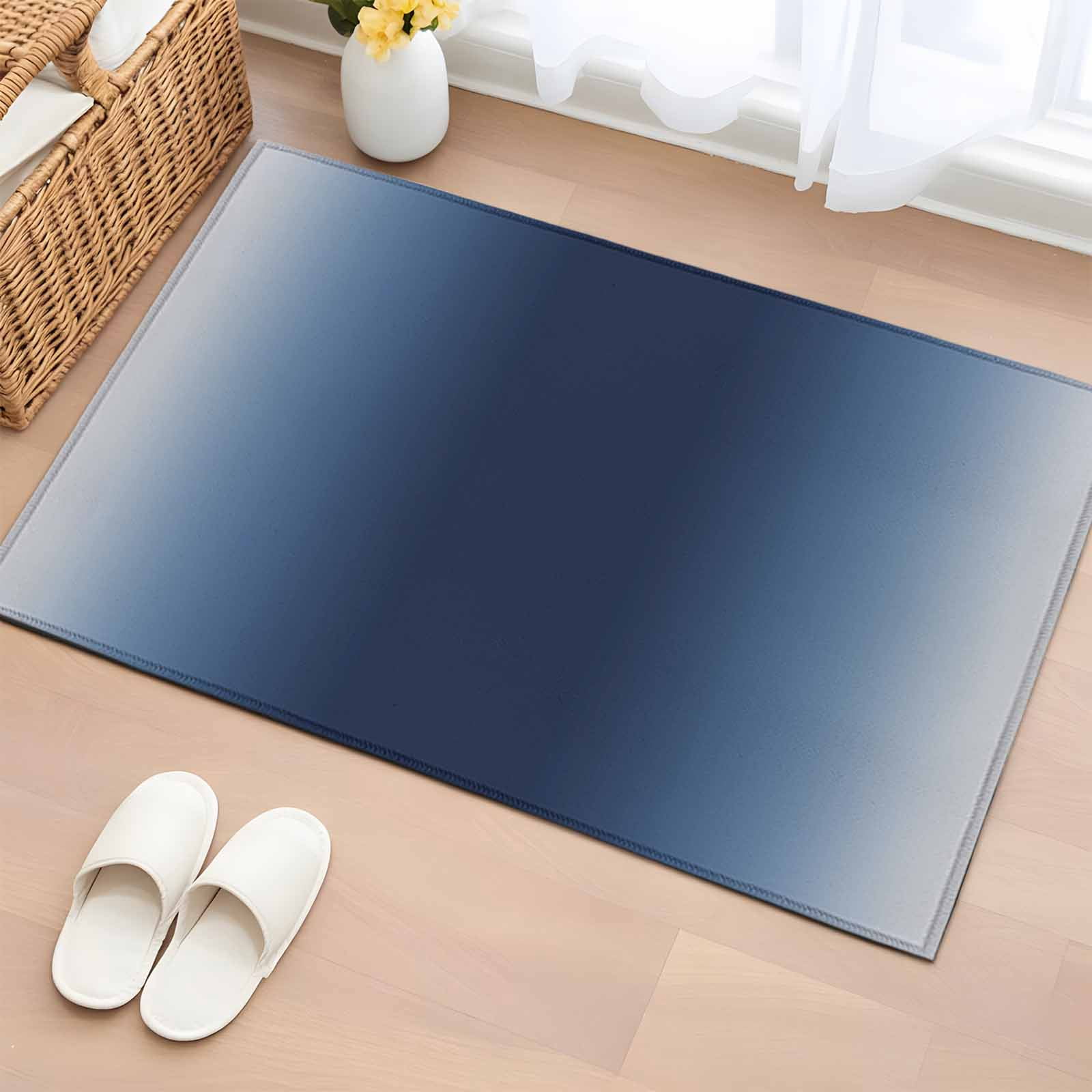 Area Rug 2x3ft Navy Blue Solid Color Floor Entryway Rugs Indoor Floor ...