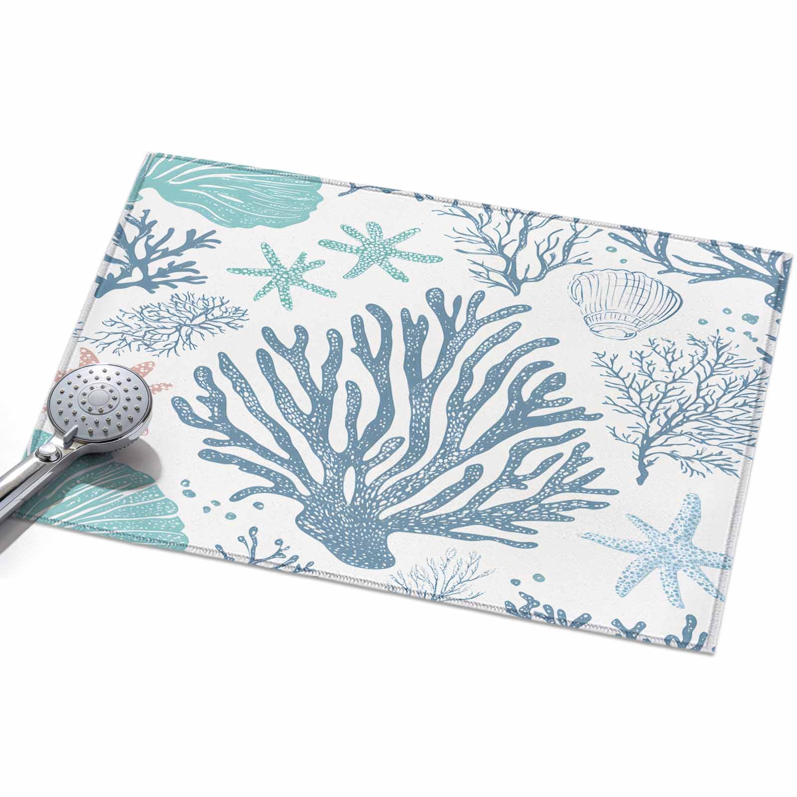 Area Rug 2x3ft Ocean Nautical Blue Coral Washable Area Rugs for Living ...